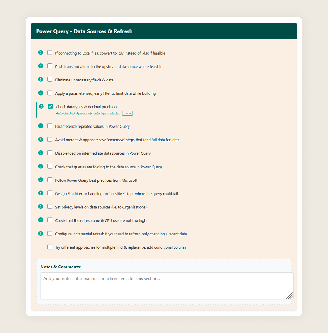 Power BI semantic model checklist