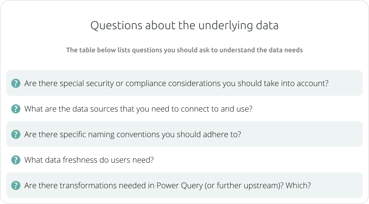 Gather Requirements for Semantic Models
