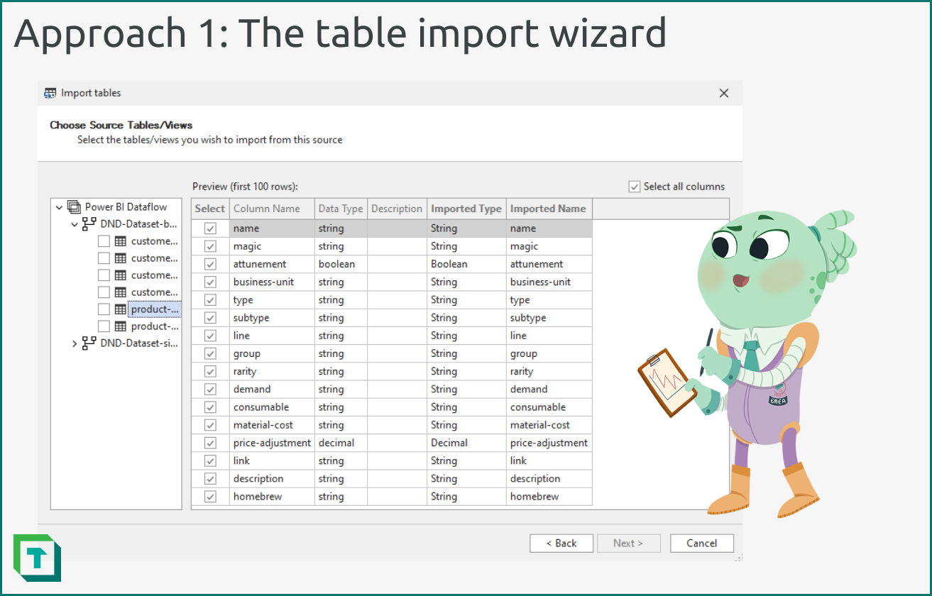 Connect to and transform data for a semantic model