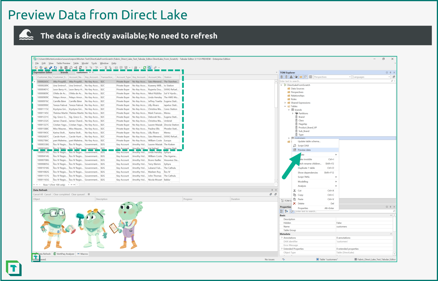 Fabric Direct Lake with Tabular Editor – Part 2: Creation